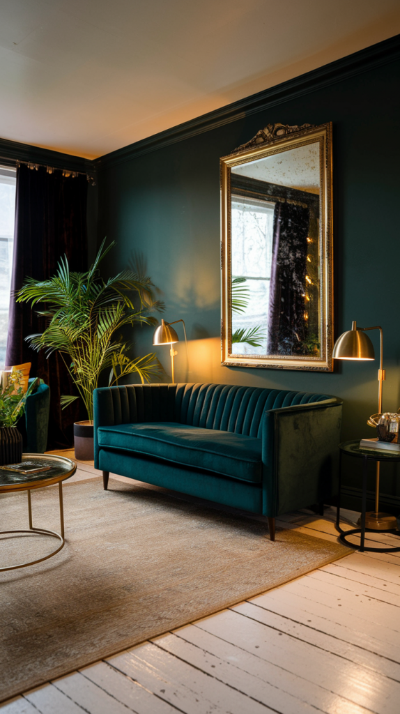 46 Dark Green Living Room Ideas | Dark Green Color Schemes, Accent ...