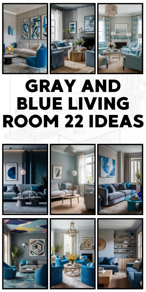 22 Gray and Blue Living Room Ideas | Modern Decor & Color Schemes