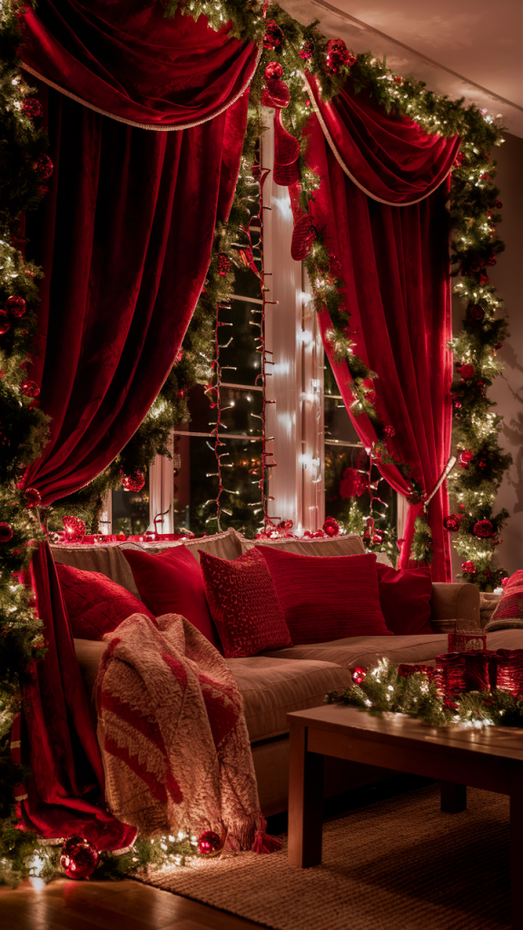 25 Red Christmas Living Room Ideas: Cozy & Modern Decor with Gold ...