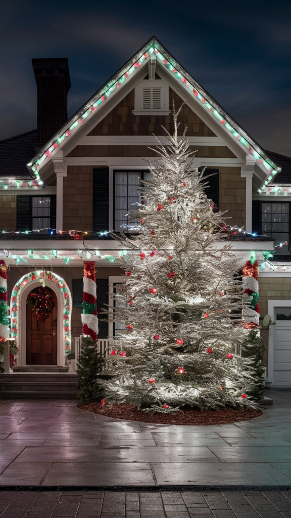 22 Ideas for White and Red Christmas Lights Outside: Stunning Decor for ...