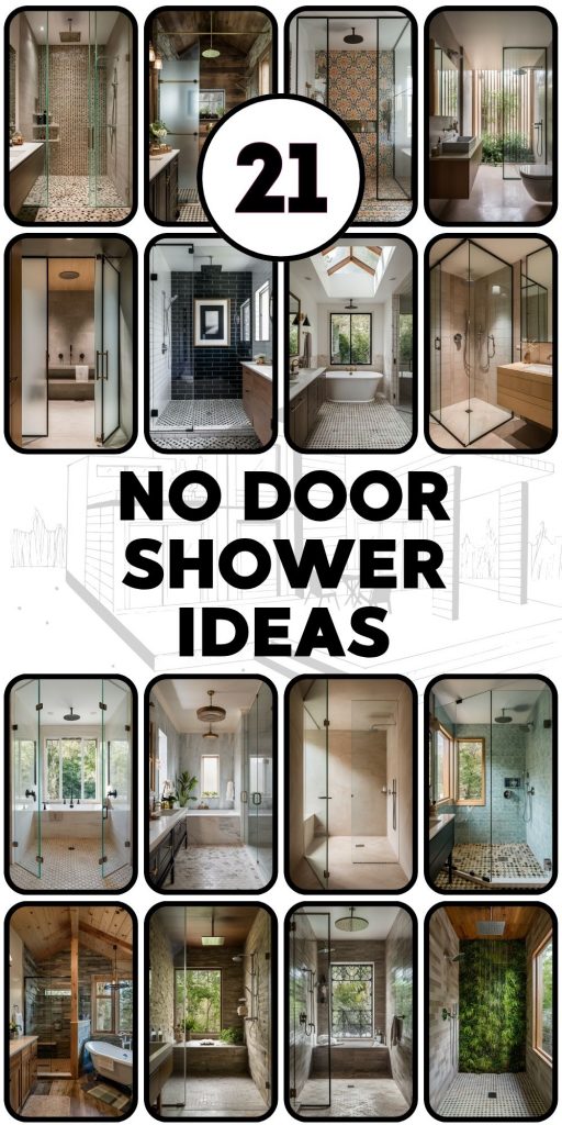 42 Stylish No Door Shower Ideas for Walk-In Master Baths, Small Spaces ...